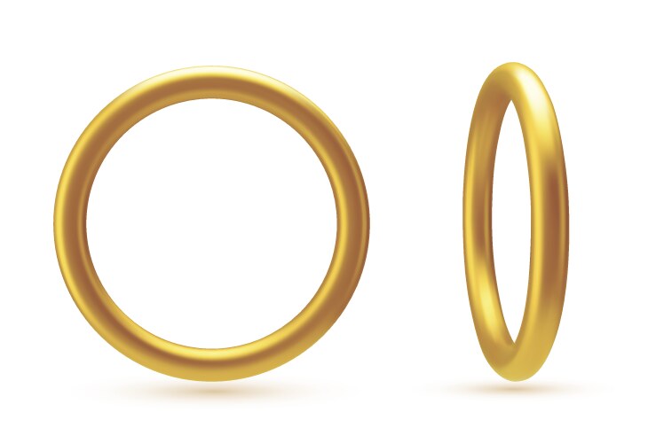 Gold ring frame round banner isolated Royalty Free Vector
