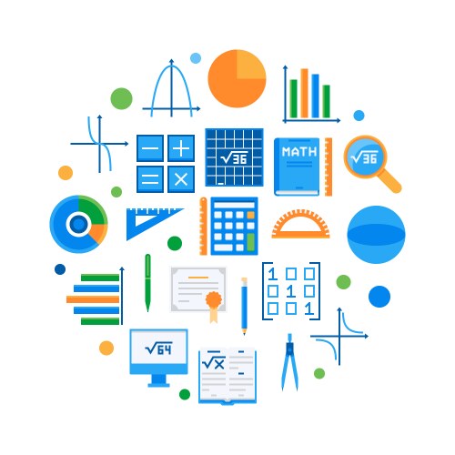Math round flat modern Royalty Free Vector Image Math round flat modern Royalty Free Vector Image