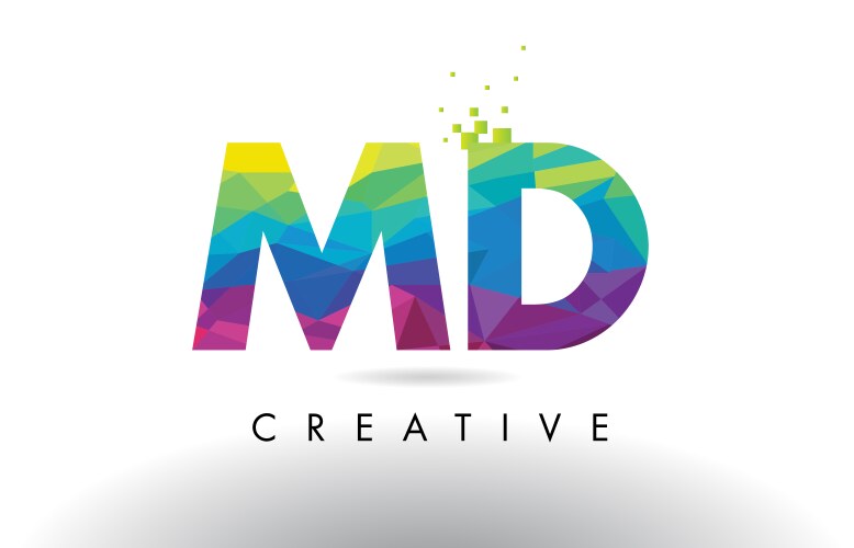 Md m d letter logo design creative icon modern Vector Image