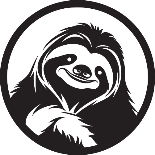 Sloth - minimalist and simple silhouette Vector Image
