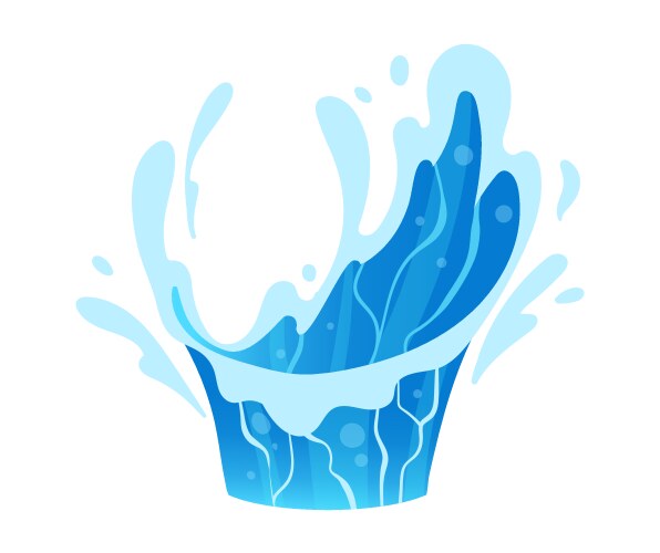 Cartoon water drop splash set blue liquid drops Vector Image