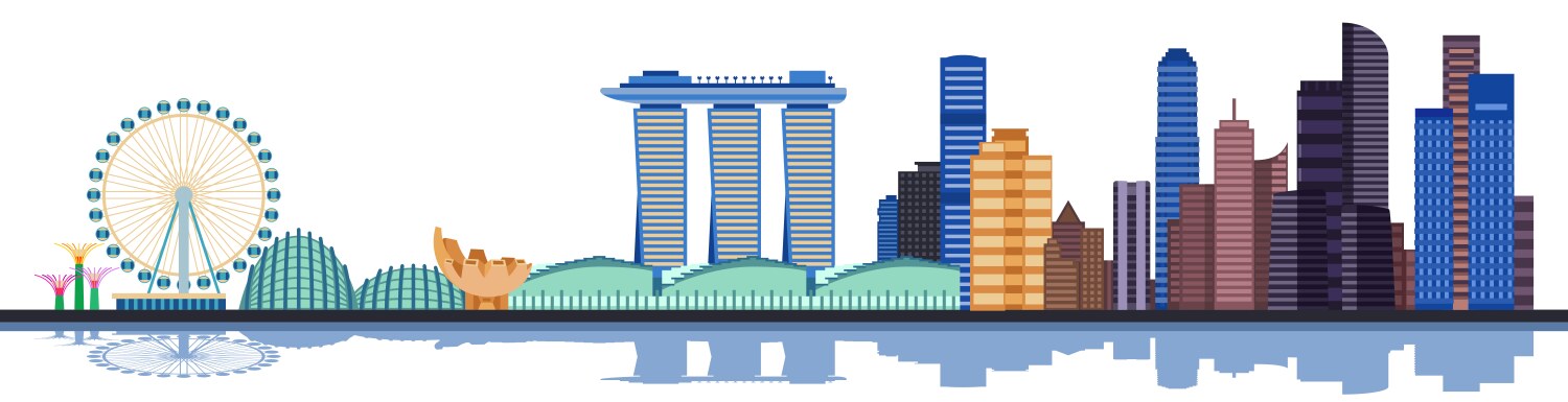 Singapore panoramic view Royalty Free Vector Image