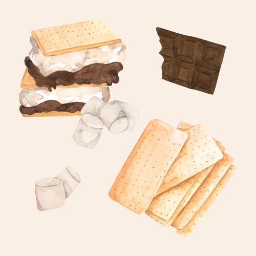 Engraving hand drawn smore Royalty Free Vector Image