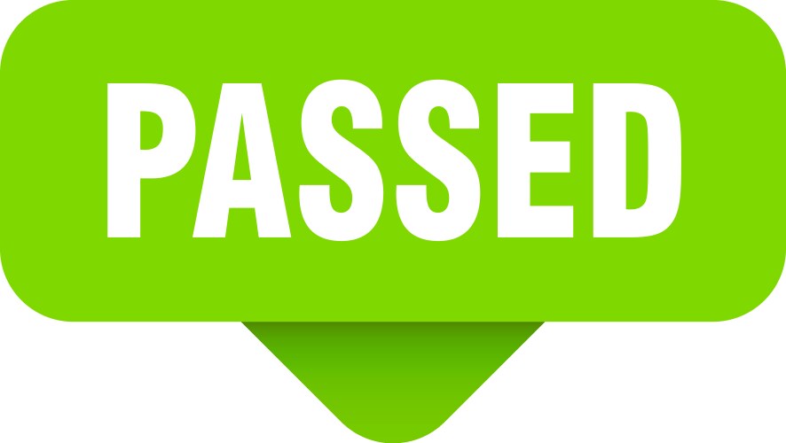 Passed sticker passed sign on transparent Vector Image