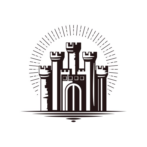 Vintage retro old brick stone castle tower palace Vector Image