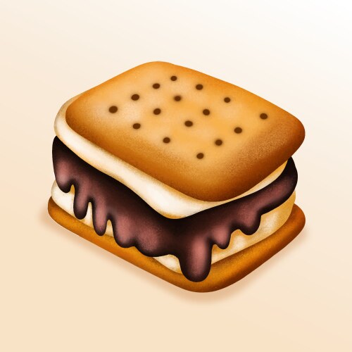 Engraving hand drawn smore Royalty Free Vector Image