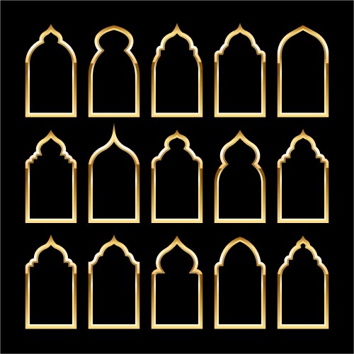 Islamic frames oriental style golden arabic Vector Image