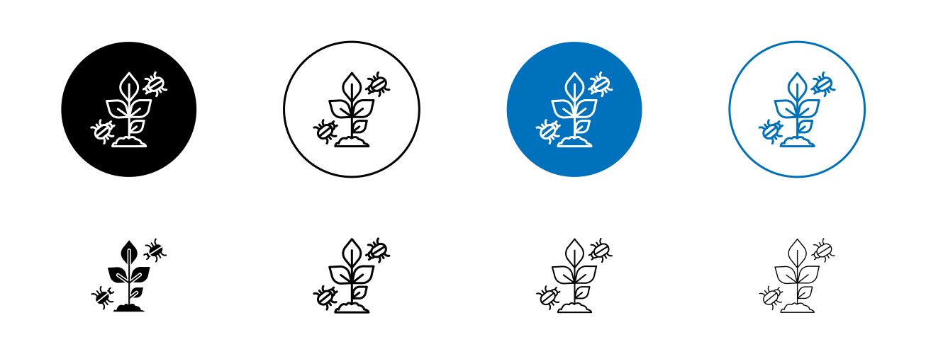 Pest plant icon set crop disease control from Vector Image