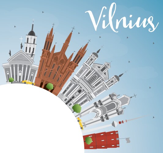 Vilnius cathedral lithuania architectural Vector Image