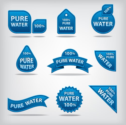 Water labels and stickers Royalty Free Vector Image