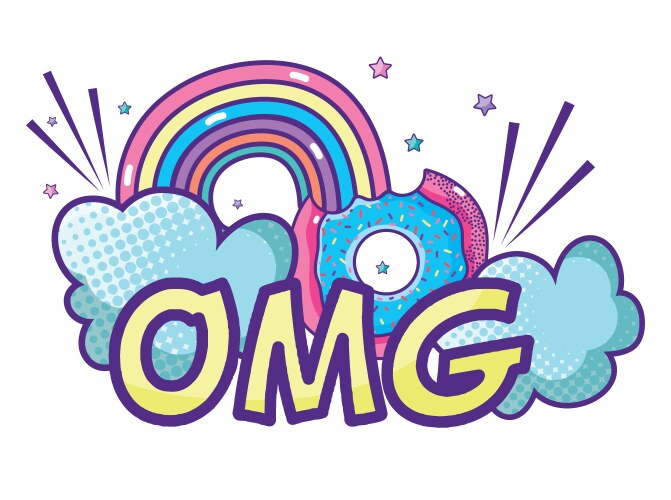 Comic font design funny pop art letters Royalty Free Vector