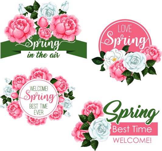 Infographics with flowers at spring season Vector Image