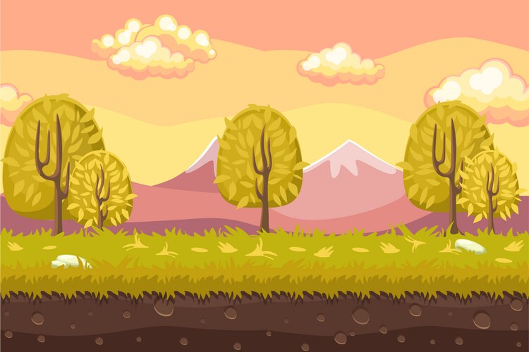 Cartoon Landscape Background – Royalty-Free Vector | VectorStock