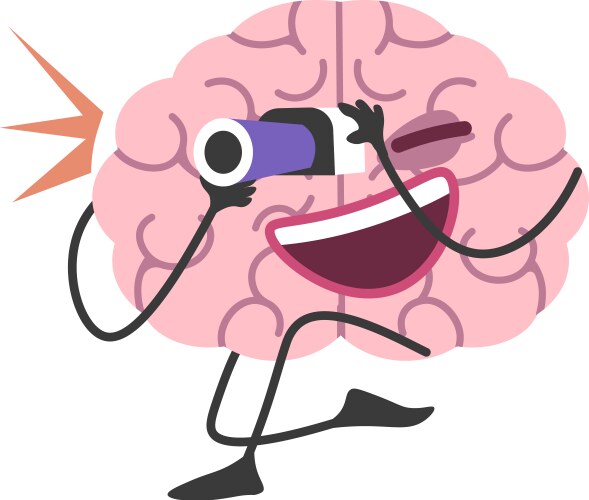 Brain cartoon running Royalty Free Vector Image