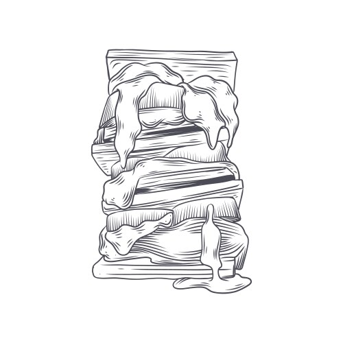 Engraving hand drawn smore Royalty Free Vector Image