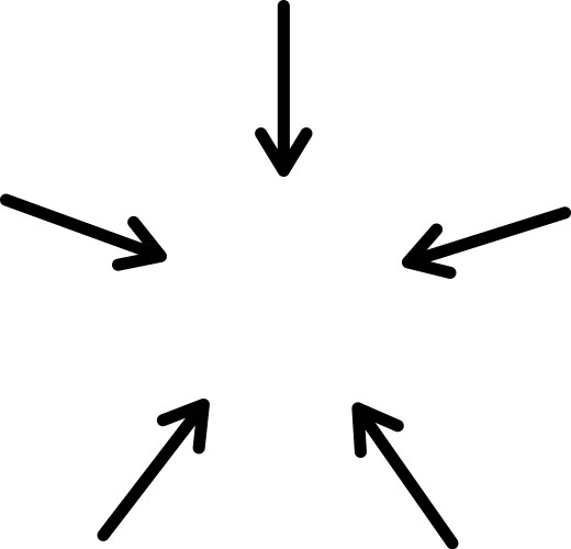 Five-pointing outward arrow icons in linear style – Royalty-Free Vector ...