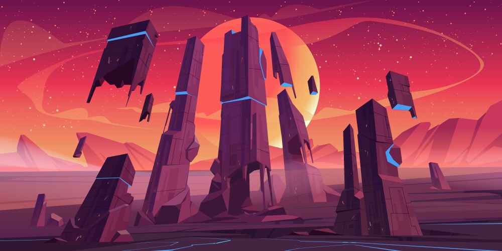 Beautiful alien landscape Royalty Free Vector Image