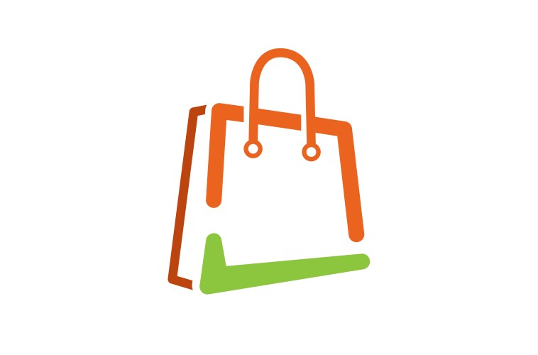 Creative abstract shopping bag check logo design Vector Image