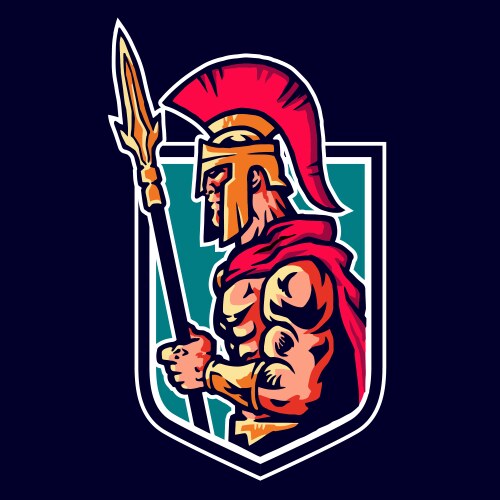 Sparta warrior mascot logo Royalty Free Vector Image