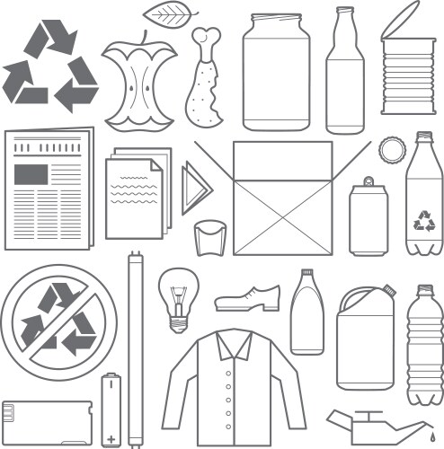 Garbage waste recycling square Royalty Free Vector Image