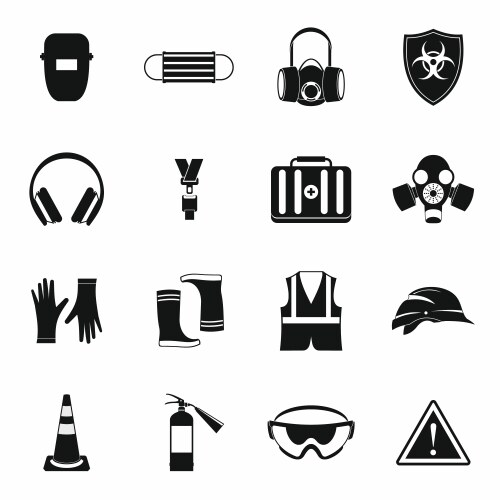 Safety and accident icons Royalty Free Vector Image