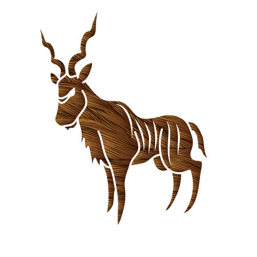 Kudu head oryx big horn animal graphic Royalty Free Vector