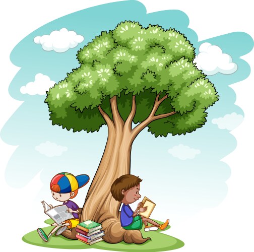 Dog under tree Royalty Free Vector Image - VectorStock