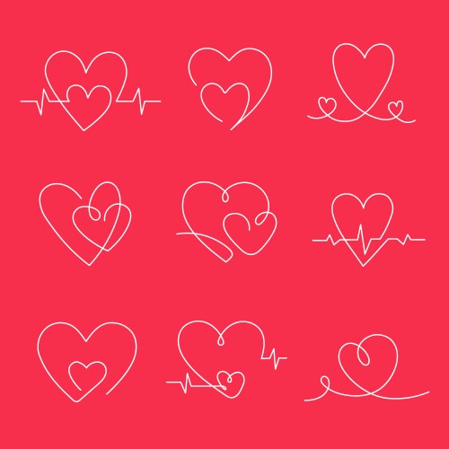 Line heart Royalty Free Vector Image - VectorStock