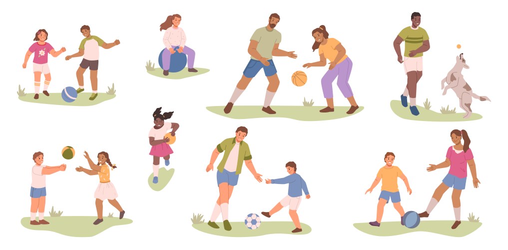 Children playgrounds minimalistic cartoon Vector Image