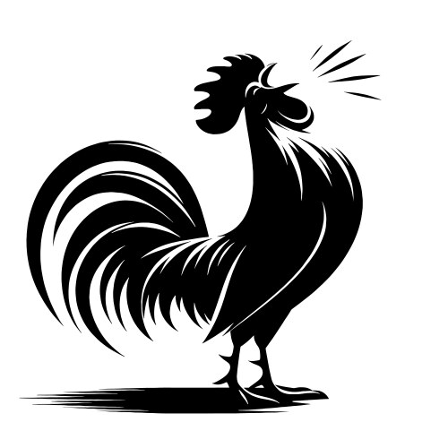 Rooster with expanded chest and elegant tail Vector Image