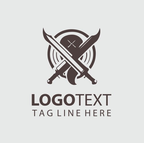 Sword warrior logo Royalty Free Vector Image - VectorStock