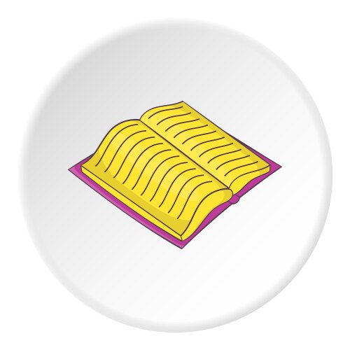 Open book with text icon cartoon style Royalty Free Vector