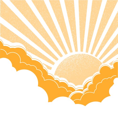 Sun with rays and sea marine creative background Vector Image