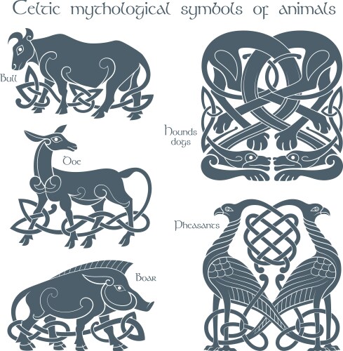 Ancient celtic mythological symbol of wolf dog Vector Image