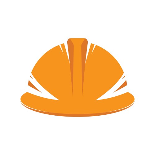 Construction safety helmet logo design Royalty Free Vector