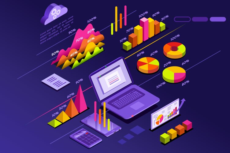 Statistics neon label Royalty Free Vector Image