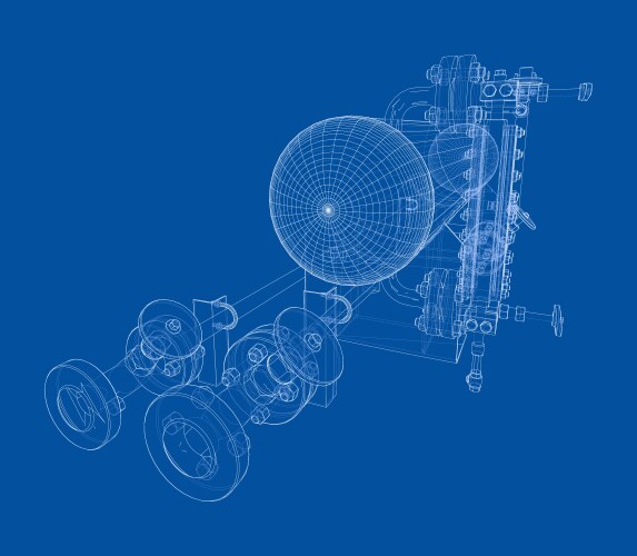 Industrial tank with valves Royalty Free Vector Image