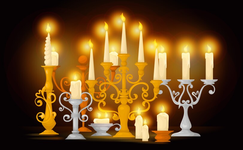Christmas candle bridge Royalty Free Vector Image