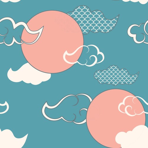 Chinese clouds smoke seamless pattern Royalty Free Vector