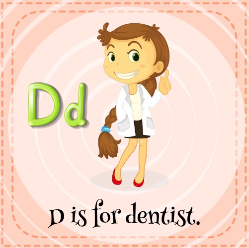 Flashcard letter d is for doctor Royalty Free Vector Image