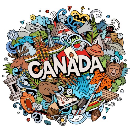 Canada cartoon doodle funny canadian Royalty Free Vector
