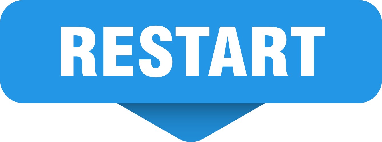 Restart sticker sign on transparent Royalty Free Vector