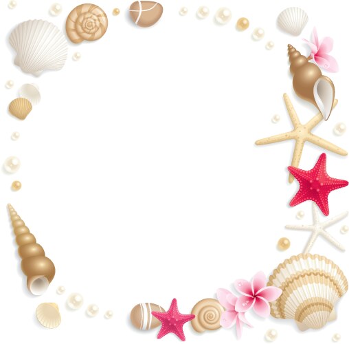Seashell frame Royalty Free Vector Image - VectorStock