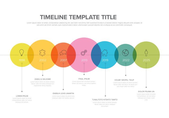 Simple dark overlay timeline graph template with Vector Image