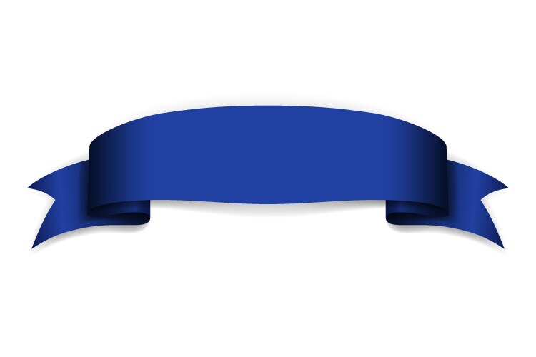 Blue satin empty ribbon blank banner design Vector Image