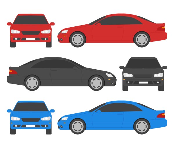 Red automobile with car spares Royalty Free Vector Image