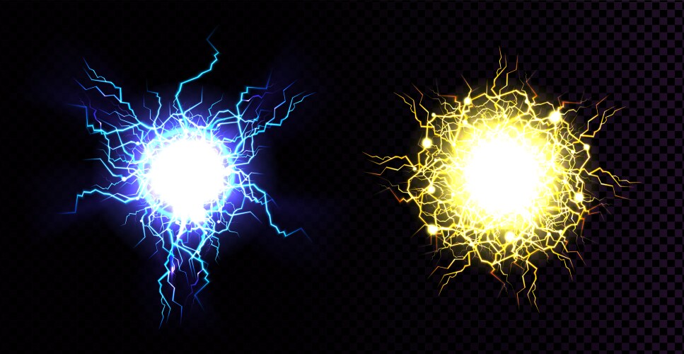 Magic power bolt and lightning energy ball Vector Image