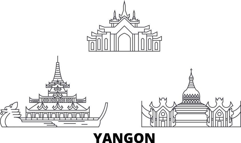 Yangon myanmar stamp city postmark Royalty Free Vector Image