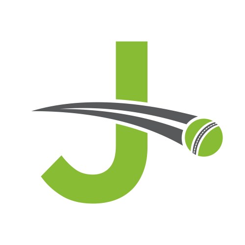Cricket logo on letter 6 concept with moving Vector Image