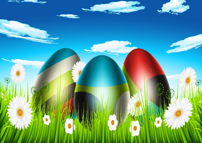 Easter landscape Royalty Free Vector Image - VectorStock